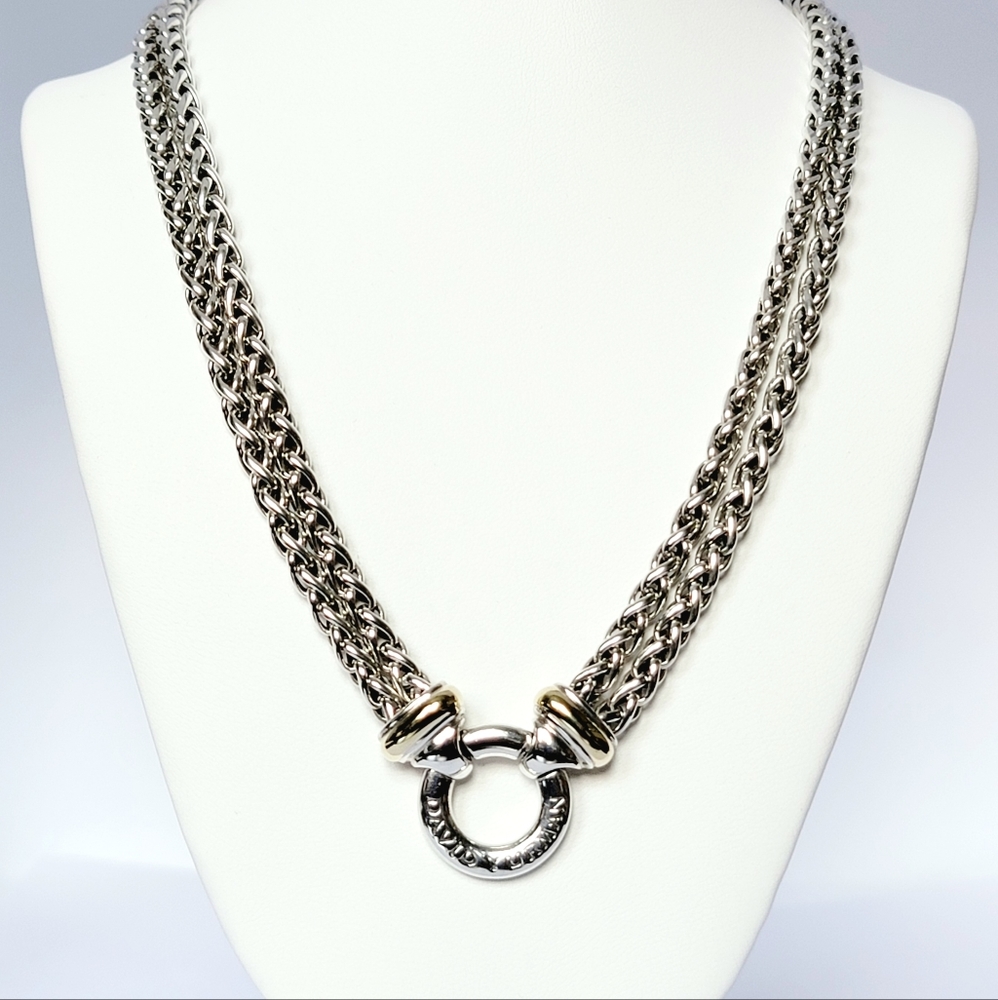 David Yurman Double Wheat Chain Necklace With 18k - Gem